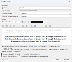 Crear todos los niveles de título de APA 7° edición en Word